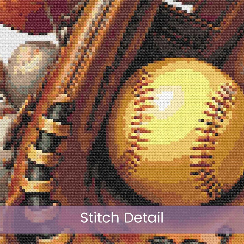 Softball Collage Cross Stitch Pattern, Sports Craft Design, Handmade ...