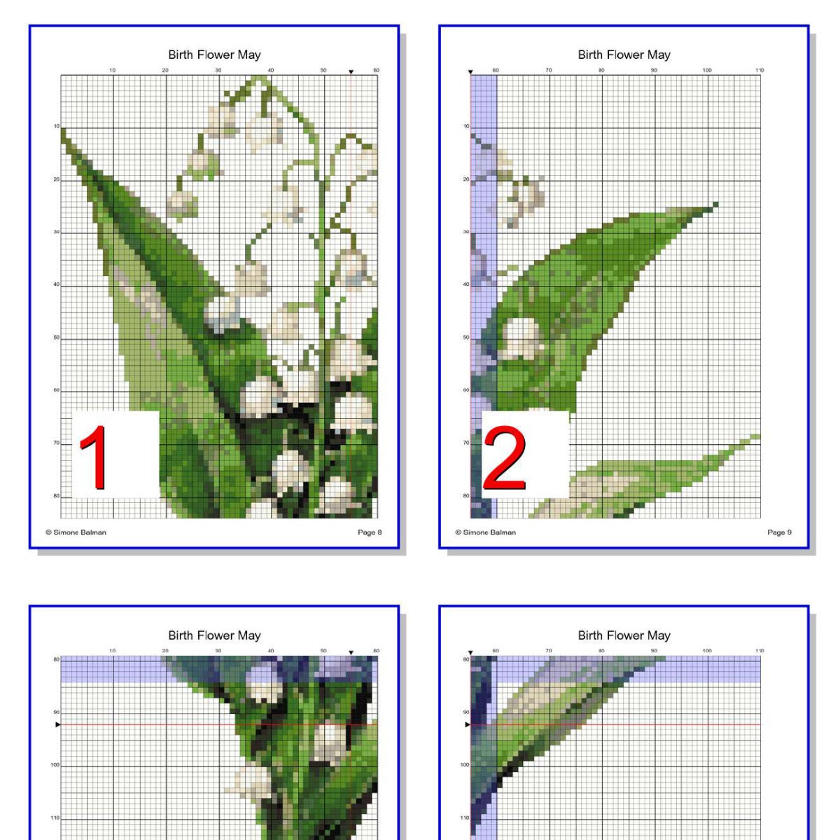 May Birth Month Flower Counted Cross Stitch Pattern, Lily-of-the-valley ...