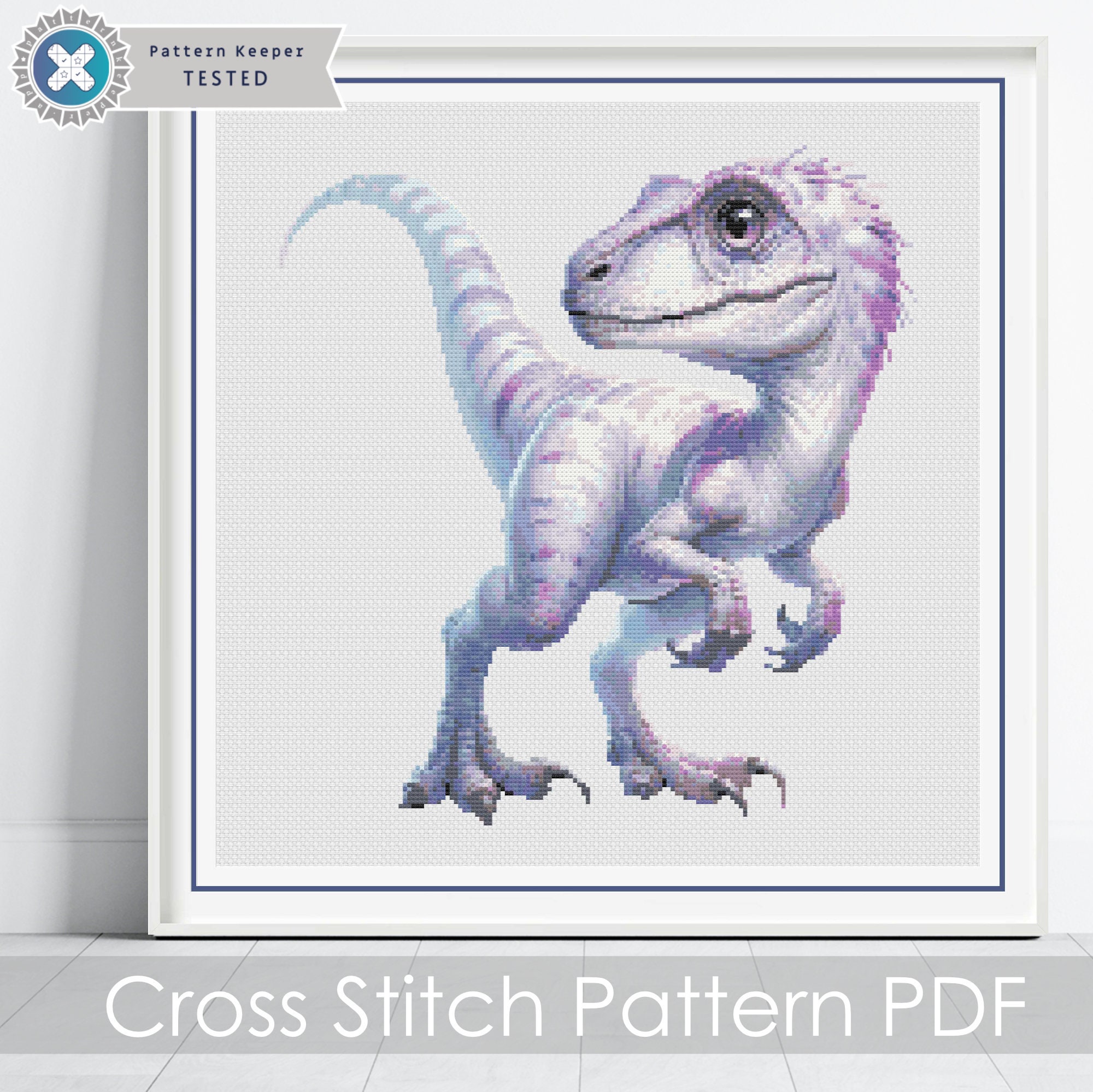 Baby Velociraptor Cross Stitch Pattern / Cute Baby Dinosaur Cross ...