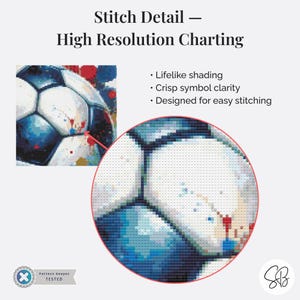 Soccer Ball Cross Stitch Pattern, English Football Watercolor PDF ...