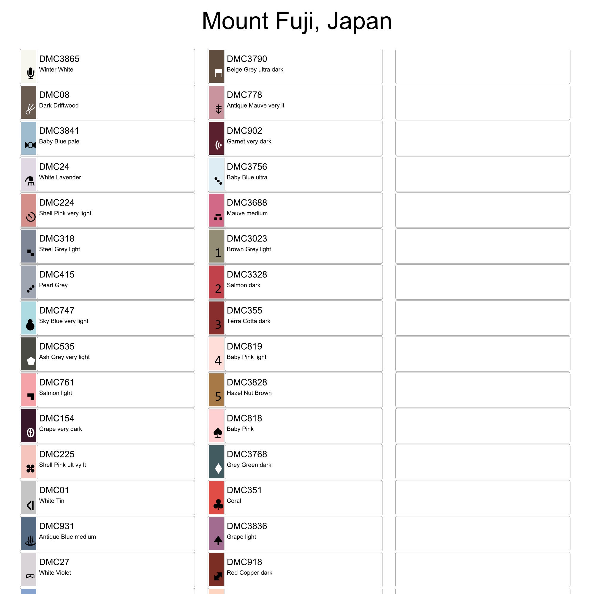 Mount Fuji Japan Cross Stitch Pattern / Japan Mt Fuji Digital PDF Cross ...