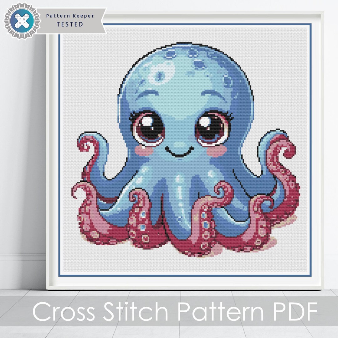 Baby Octopus Cross Stitch PDF Pattern / Sea Animals Digital PDF Cross ...