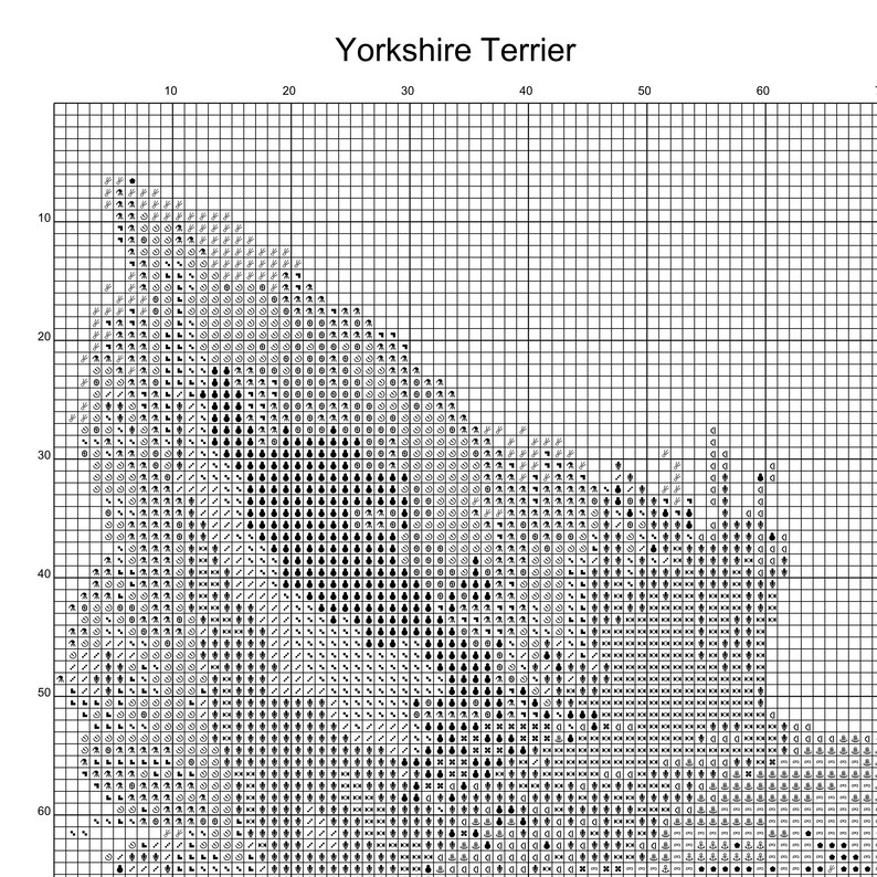 Yorkshire Terrier Cross Stitch Pattern / Peeking Yorkie Dog PDF Cross ...