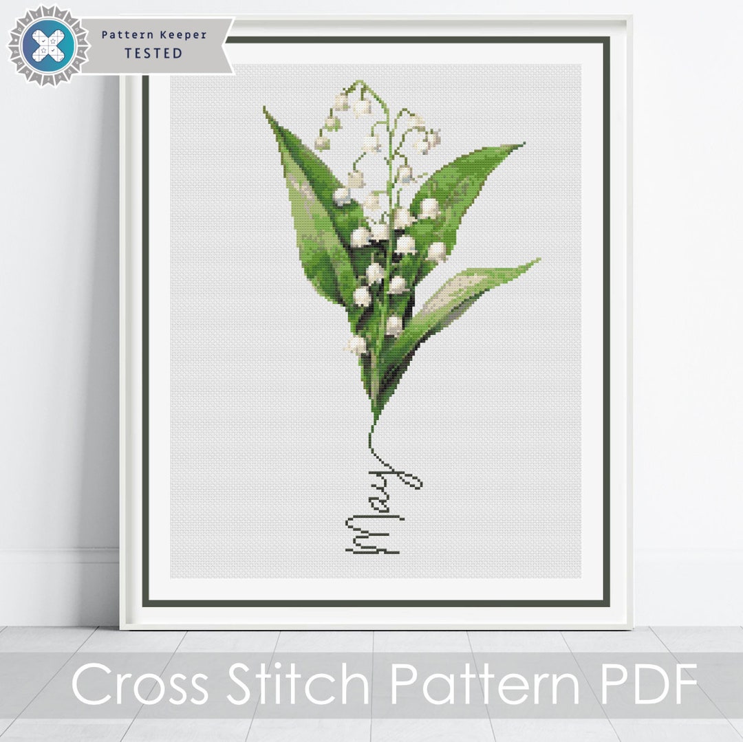 May Birth Month Flower Counted Cross Stitch Pattern, Lily-of-the-valley ...