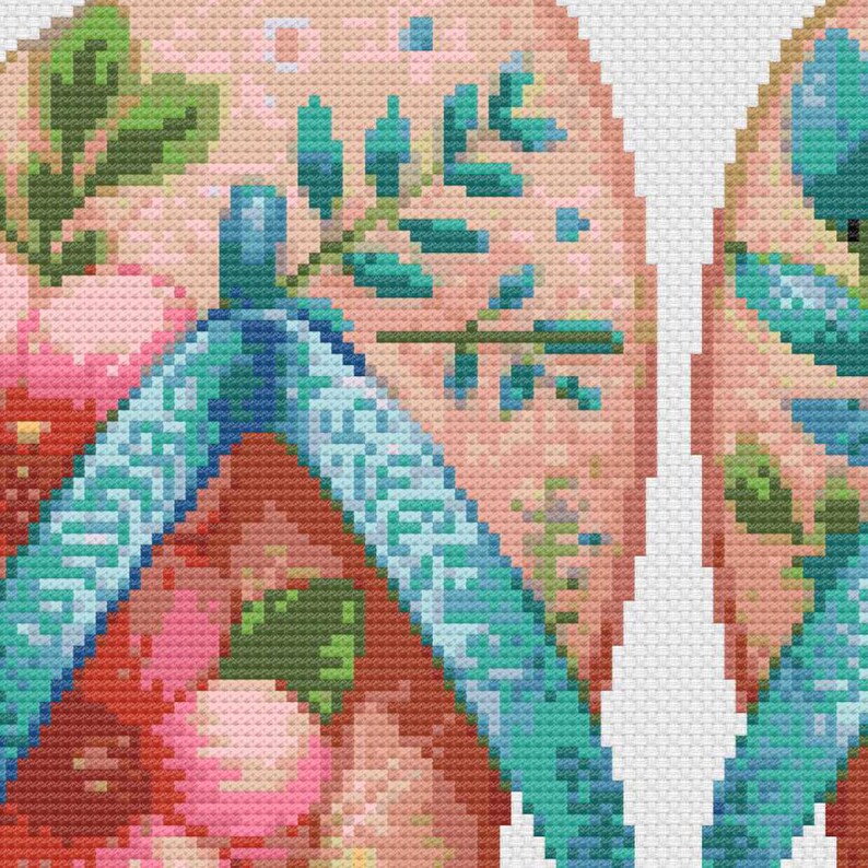 Floral Flip Flops Cross Stitch Pattern, Beach Sandals Shoes Cross Stitch Pattern, Minimal Ocean ...