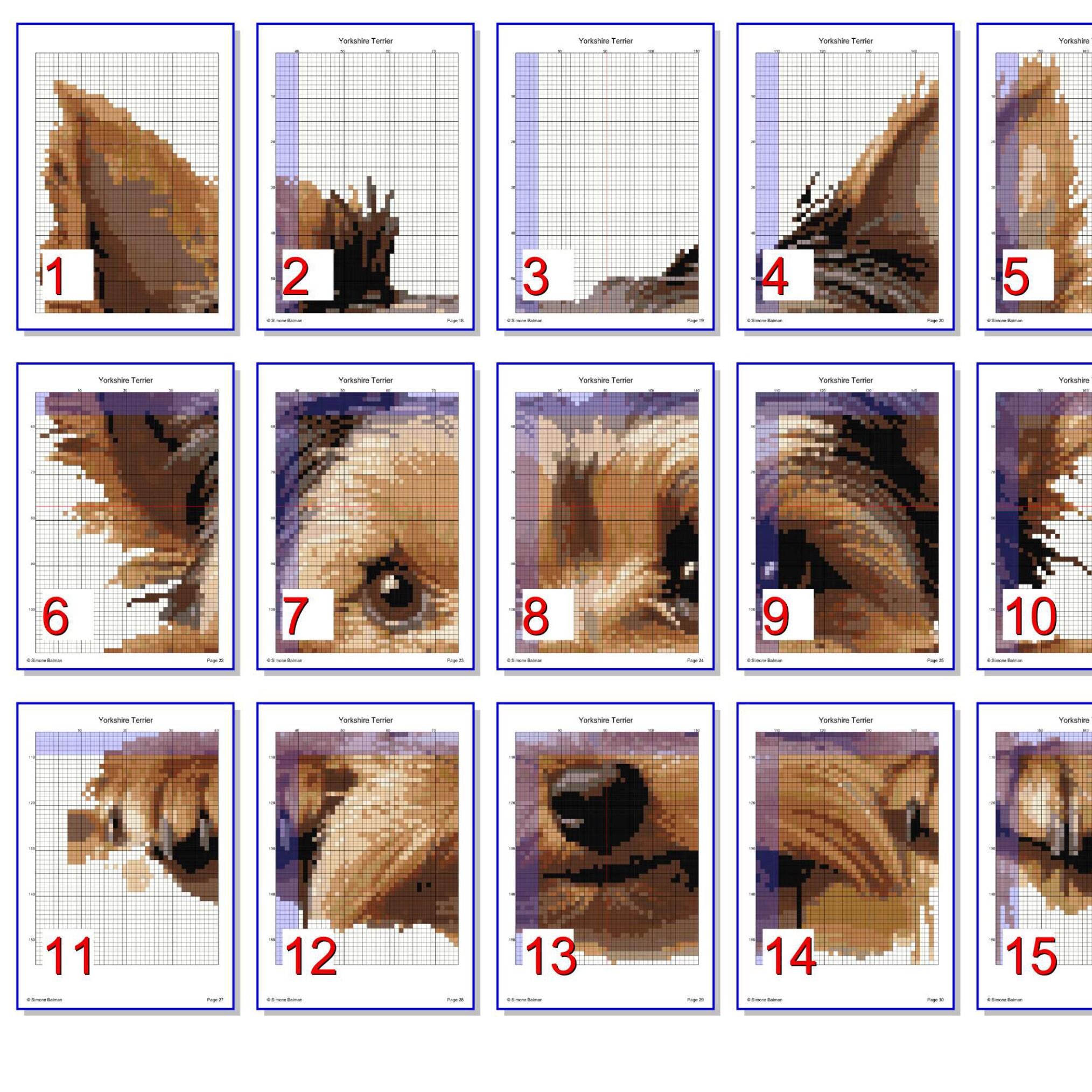 Yorkshire Terrier Cross Stitch Pattern / Peeking Yorkie Dog PDF Cross ...