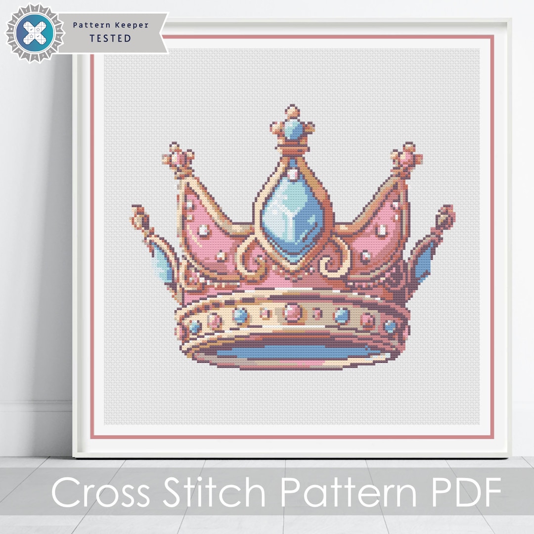 Princess Crown Counted Cross Stitch PDF Pattern, Baby Girl Nursery ...