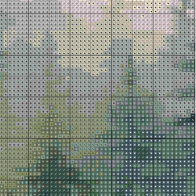 Forest Cross Stitch Pattern With Mountains Counted Landscape Cross ...