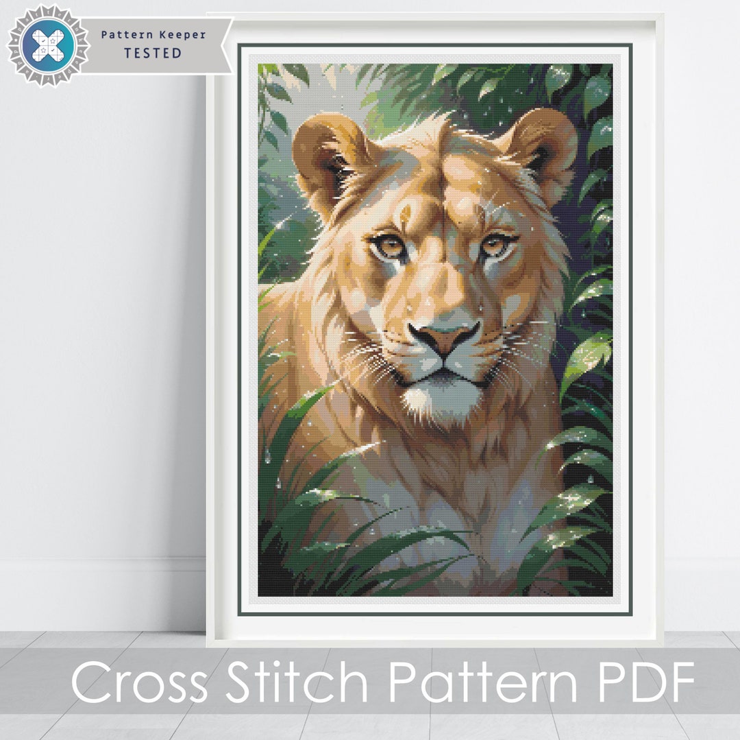 Lioness Cross Stitch Pattern / Full Coverage Wild Animals PDF Cross ...