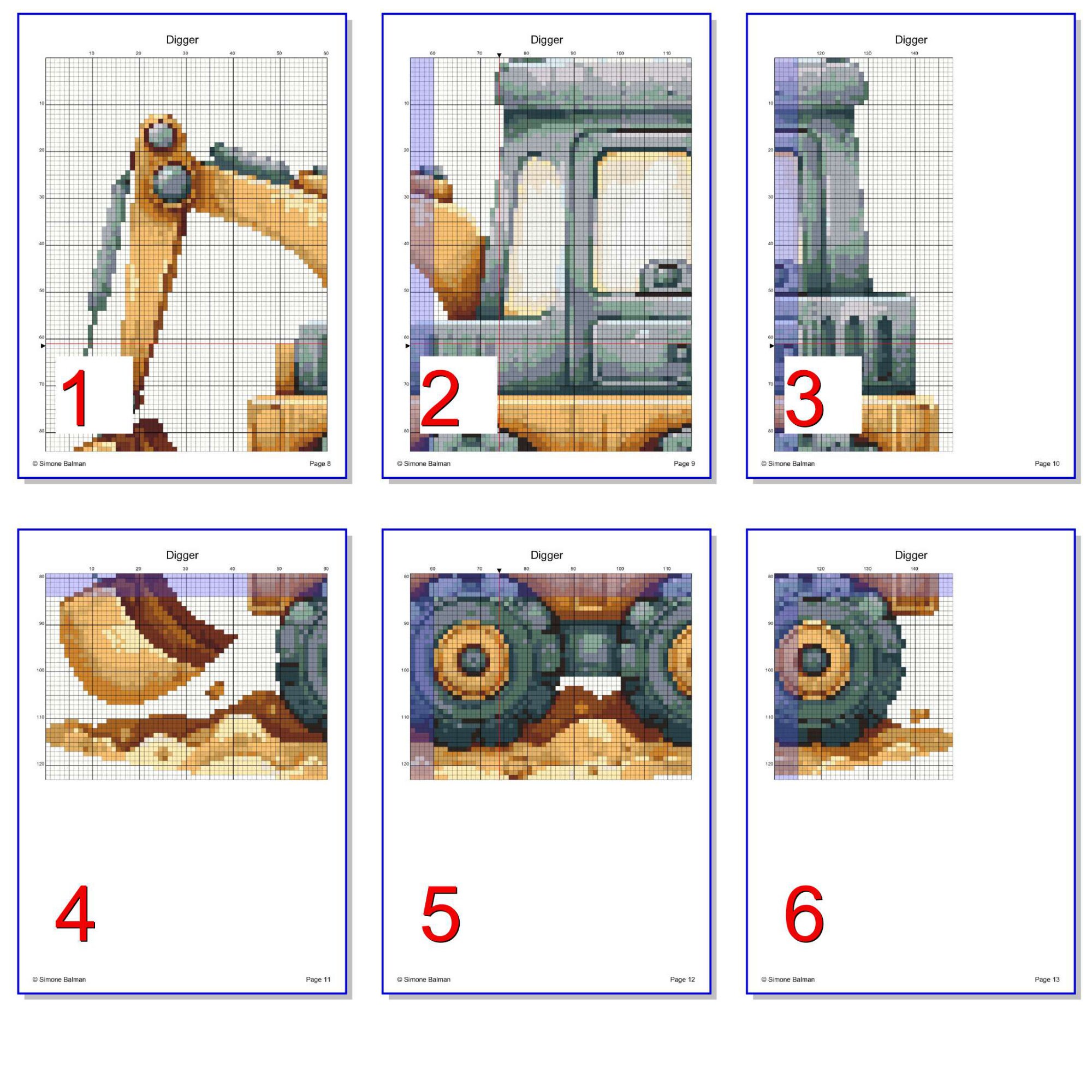 Digger Cross Stitch Pattern / Digger Construction Vehicle PDF Cross ...