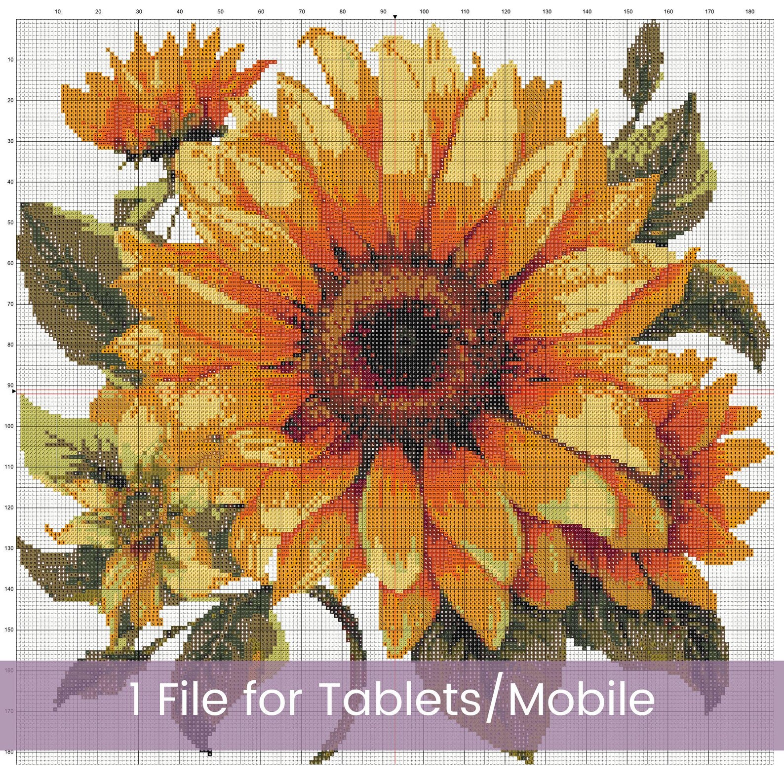 Sunflower Cross Stitch Pattern, Floral Botanical Summer Embroidery ...