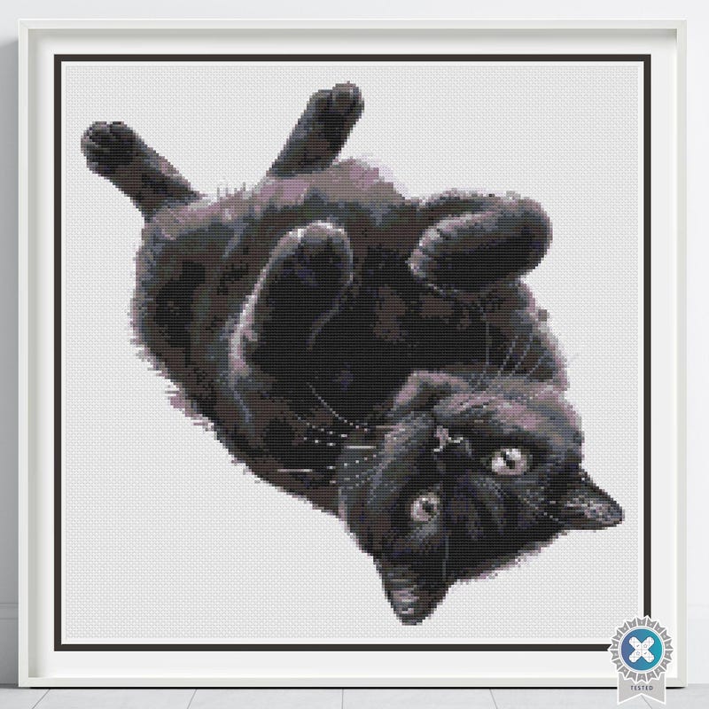 Black Cat Cross Stitch Pattern - Etsy