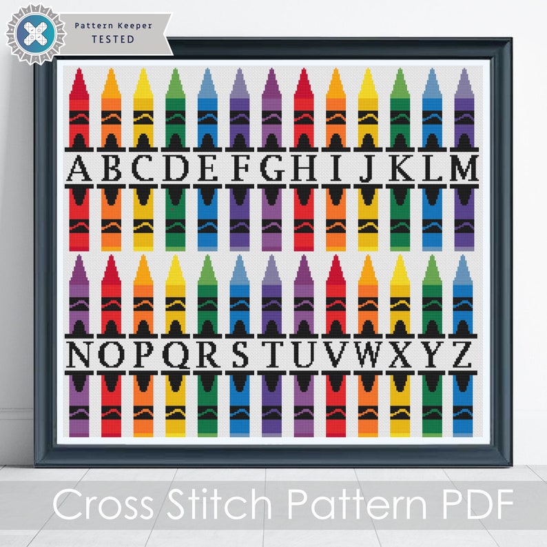 Crayon Alphabet Cross Stitch Chart / Digital PDF Pattern - Etsy