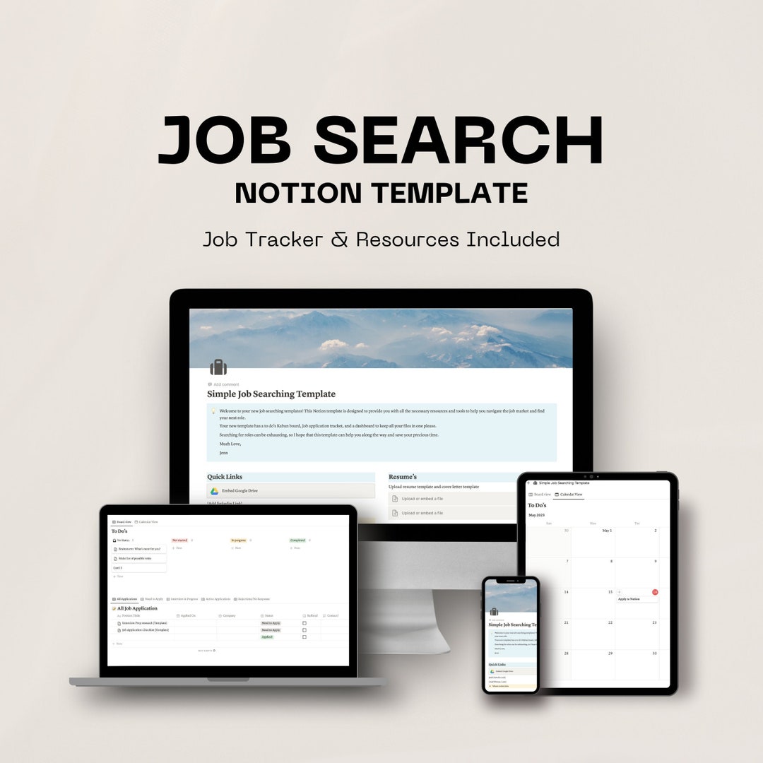 Notion Job Search Template - Etsy