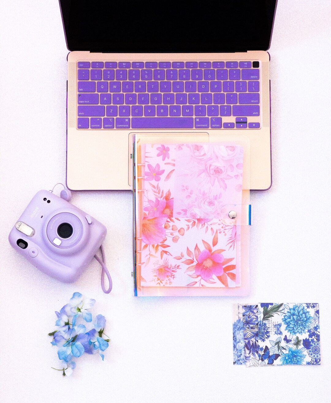 Holomagic: Blue/lilac A5 PVC Binder Set - Sparkle and Organize - Etsy