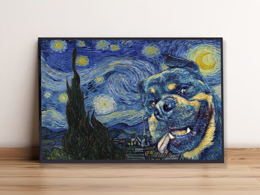 Rottweiler Starry Night Poster Dog Starry Night Poster - Etsy