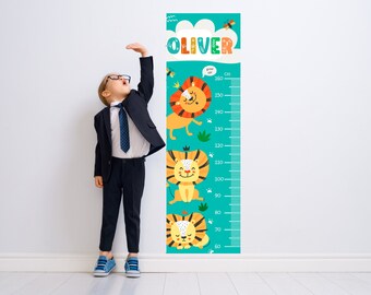 Personalised Safari Animals Height Chart, Safari Animals Growth Chart ...