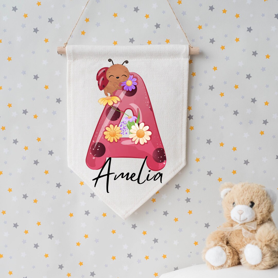 Lady Bug Door Hanger for Kids, Lady Bug Pennant Flag for Nursery, Above ...