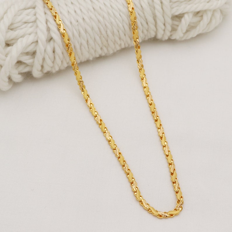 22k Gold Chain Necklace Chain Fine Gold Handmade Women - Etsy