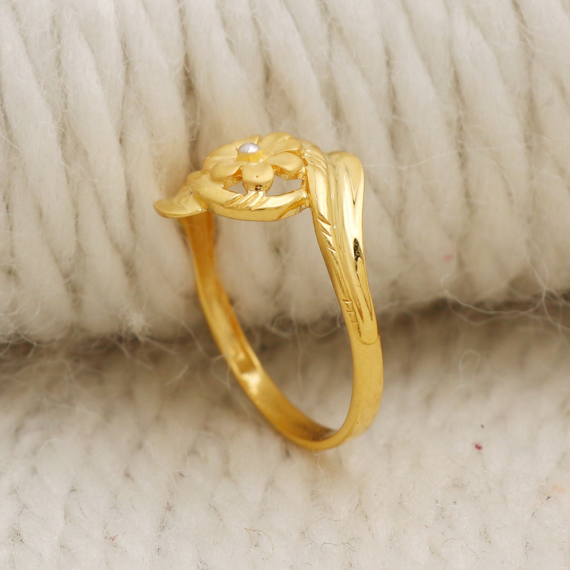 22k Genuine Gold Ring, Handmade Jewelry, Indian, Gift, Real Gold, Women ...