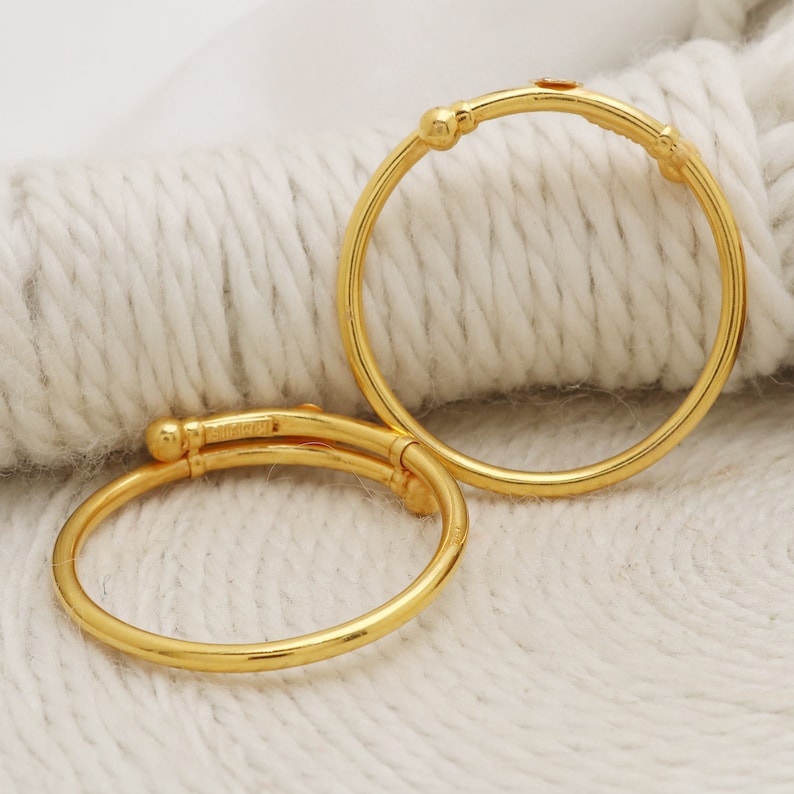 22k Baby Kada Genuine Yellow Gold , Fine Gold Handmade Baby Jewelry ...