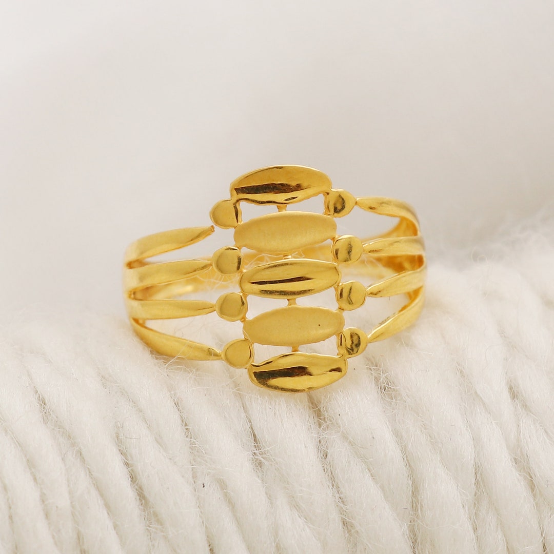 22k Genuine Gold Ring, Handmade Jewelry, Indian, Gift, Real Gold, Women ...