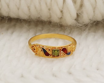 Wedding 22k Solid Gold Handmade Indian Ring Jewelry, Gift, Real Gold ...