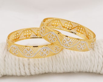 22k Gold Bangle Bracelet, Fine Gold Handmade Women Jewelry, Indian Jewellery, Gift, Real Gold ...