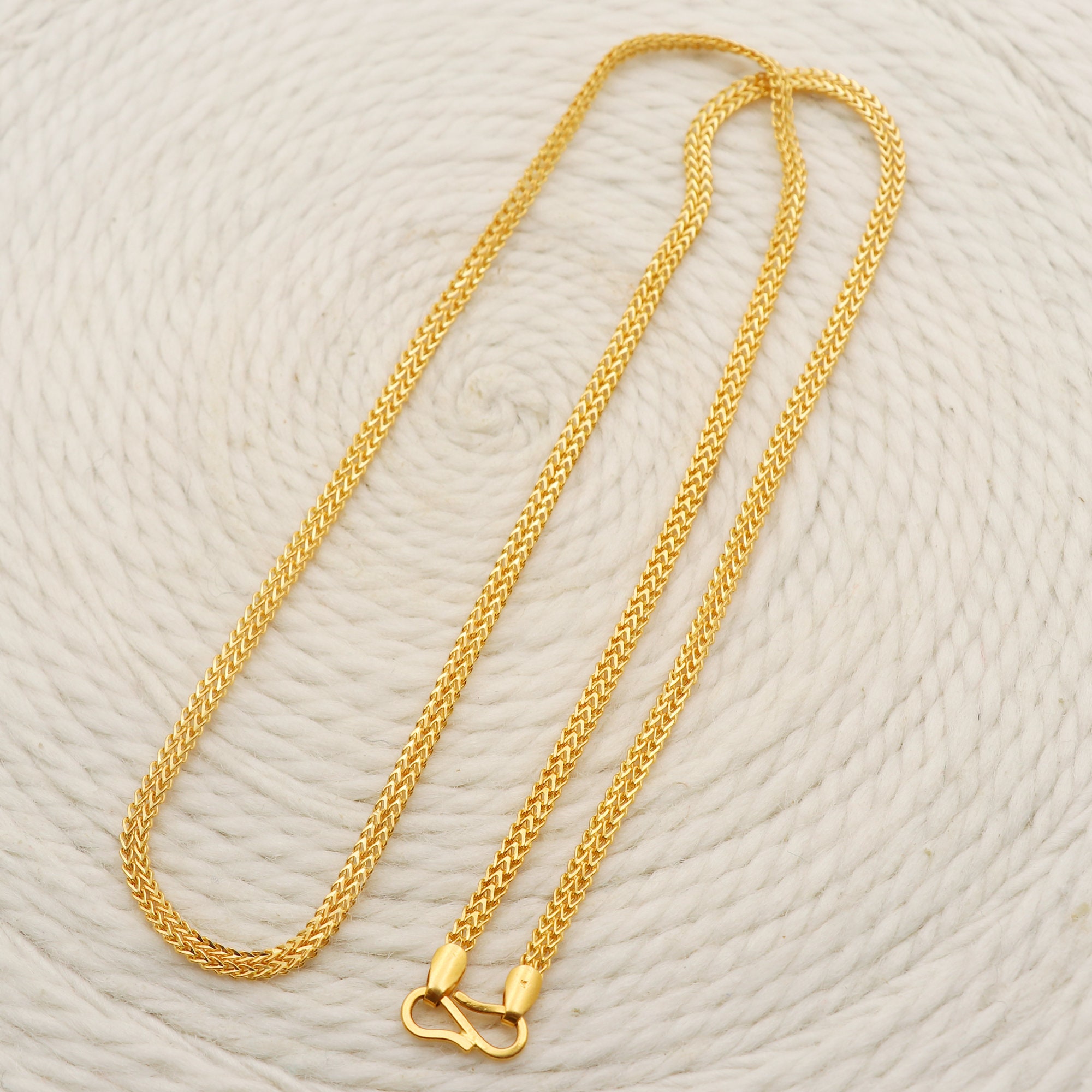 22k Yellow Gold Chain Necklace Jewelry, Indian Gold 22kt Jewels, Os1033 ...
