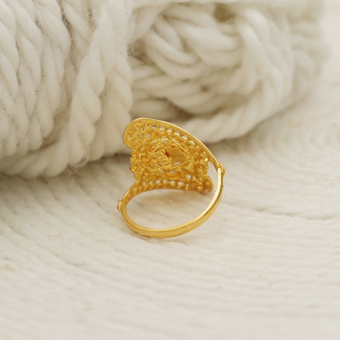 22k Gold Ring, Handmade Jewelry, Indian, Gift, Real Gold, Women Gold ...