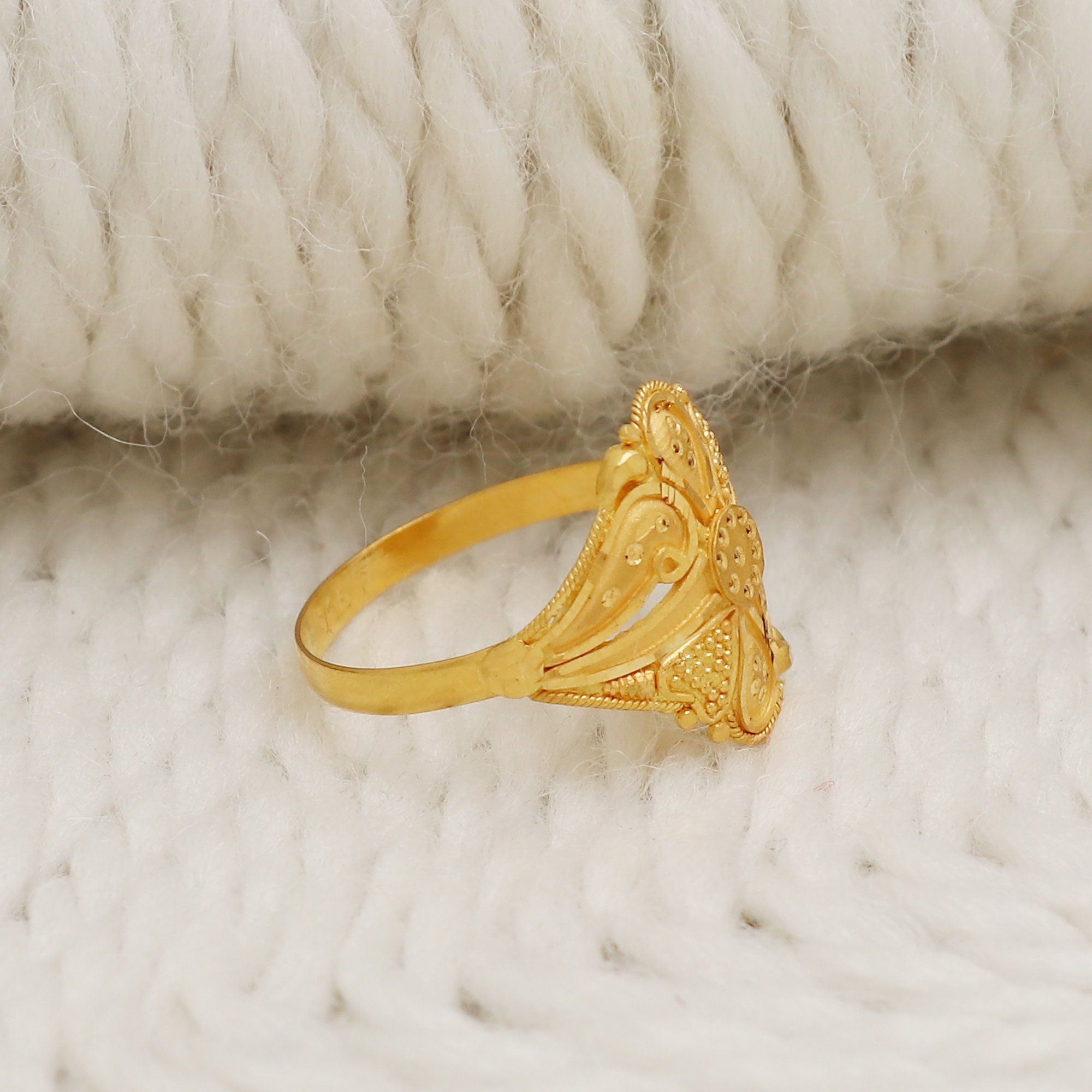 Wedding 22k Solid Gold Handmade Indian Ring Jewelry Gift - Etsy