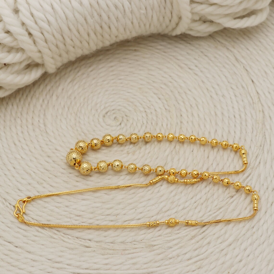 22k Gold Chain Necklace Chain Fine Gold Handmade Women - Etsy