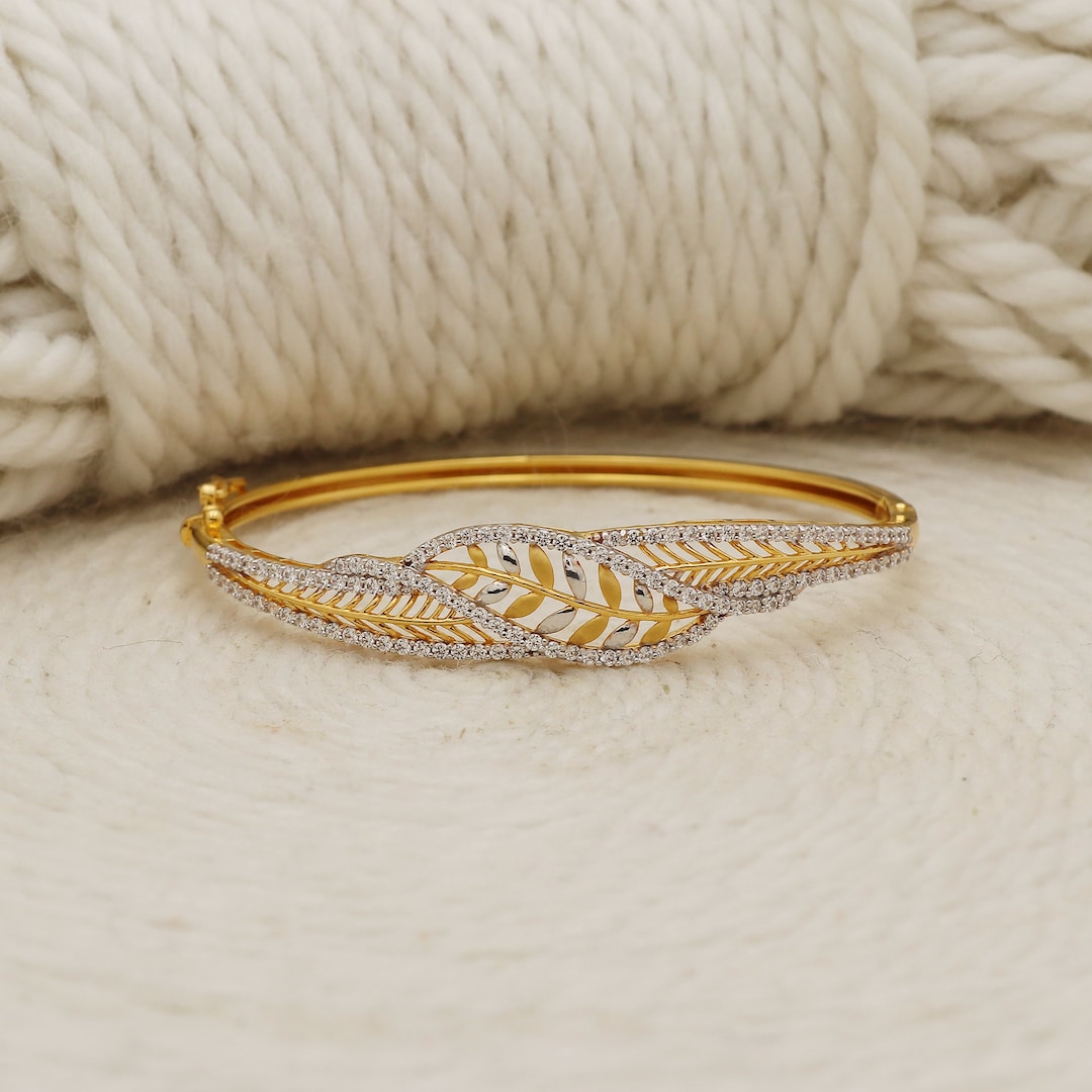 Designer Wedding 22k Gold Bangle Bracelet, Handcrafted Gold Cuff Bangle ...