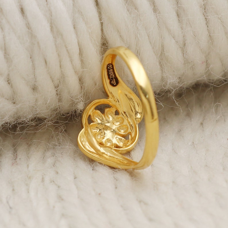 22k Genuine Gold Ring, Handmade Jewelry, Indian, Gift, Real Gold, Women ...
