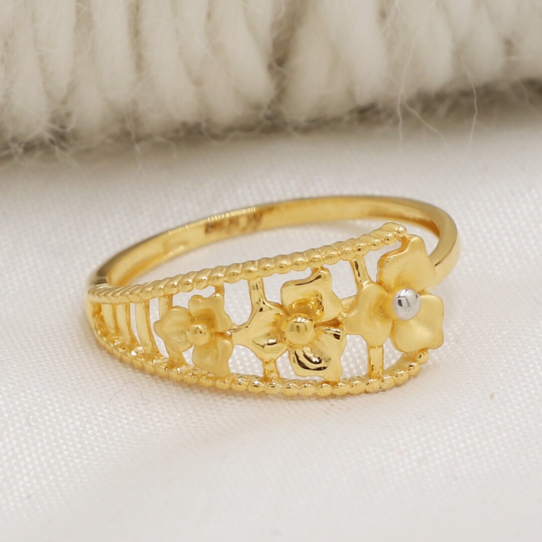 22k Gold Ring, Handmade Jewelry, Indian, Gift, Real Gold, Women Gold ...