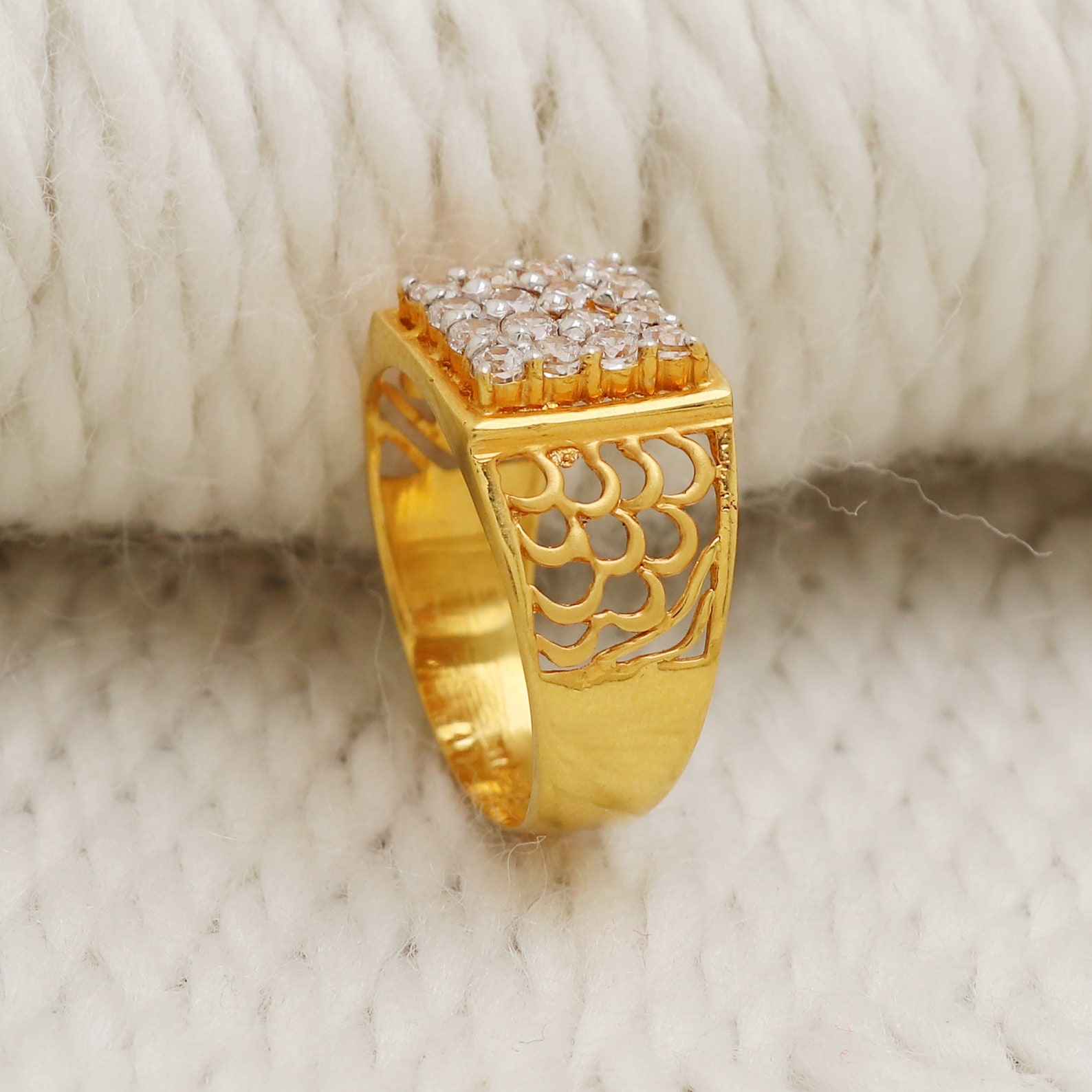 Well Workmanship Designed Ring, 22k Fine Gold Ring, Handcrafted Jewelry ...