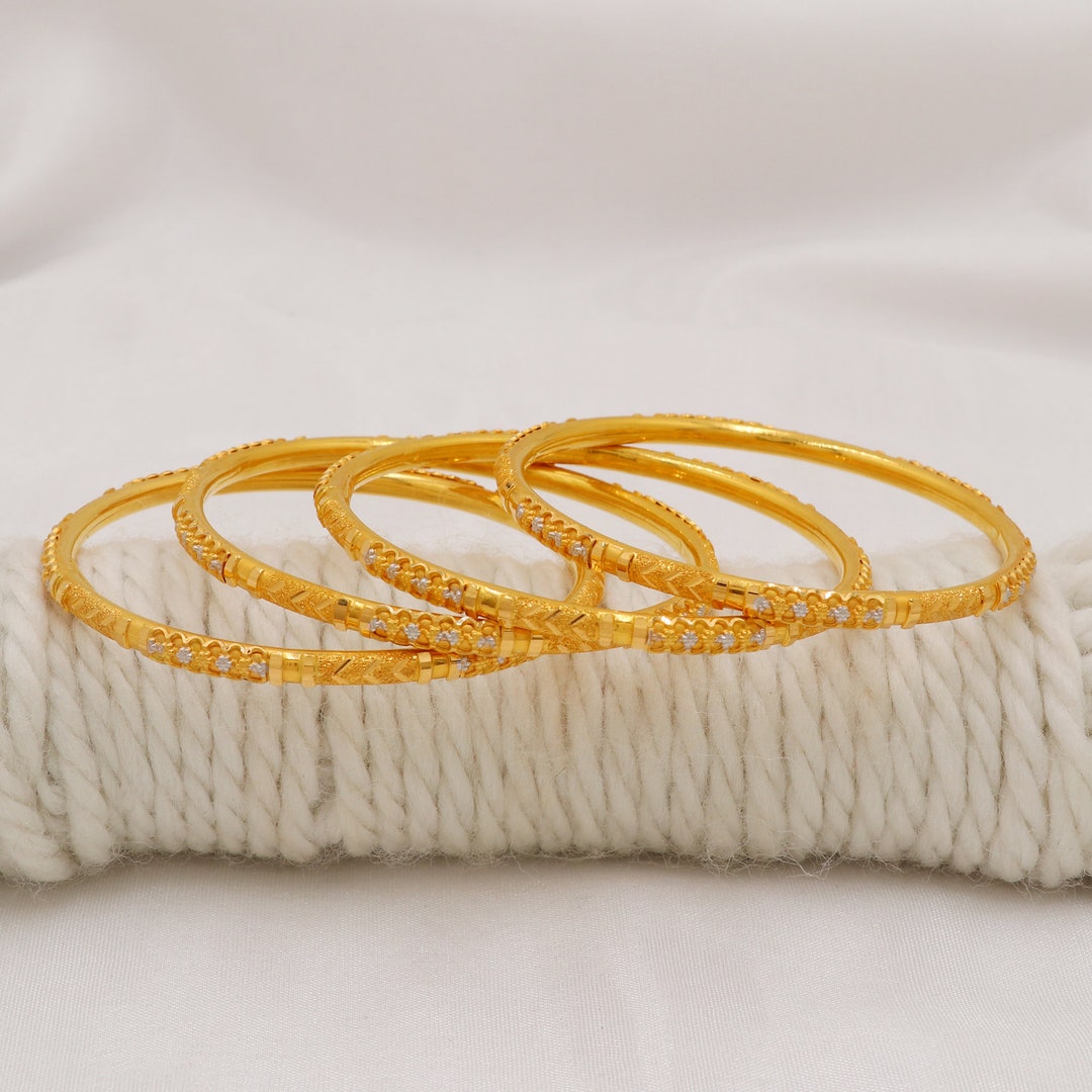 22k Gold Bangle Bracelet, Fine Gold Handmade Women Jewelry, Indian Jewellery, Gift, Real Gold ...