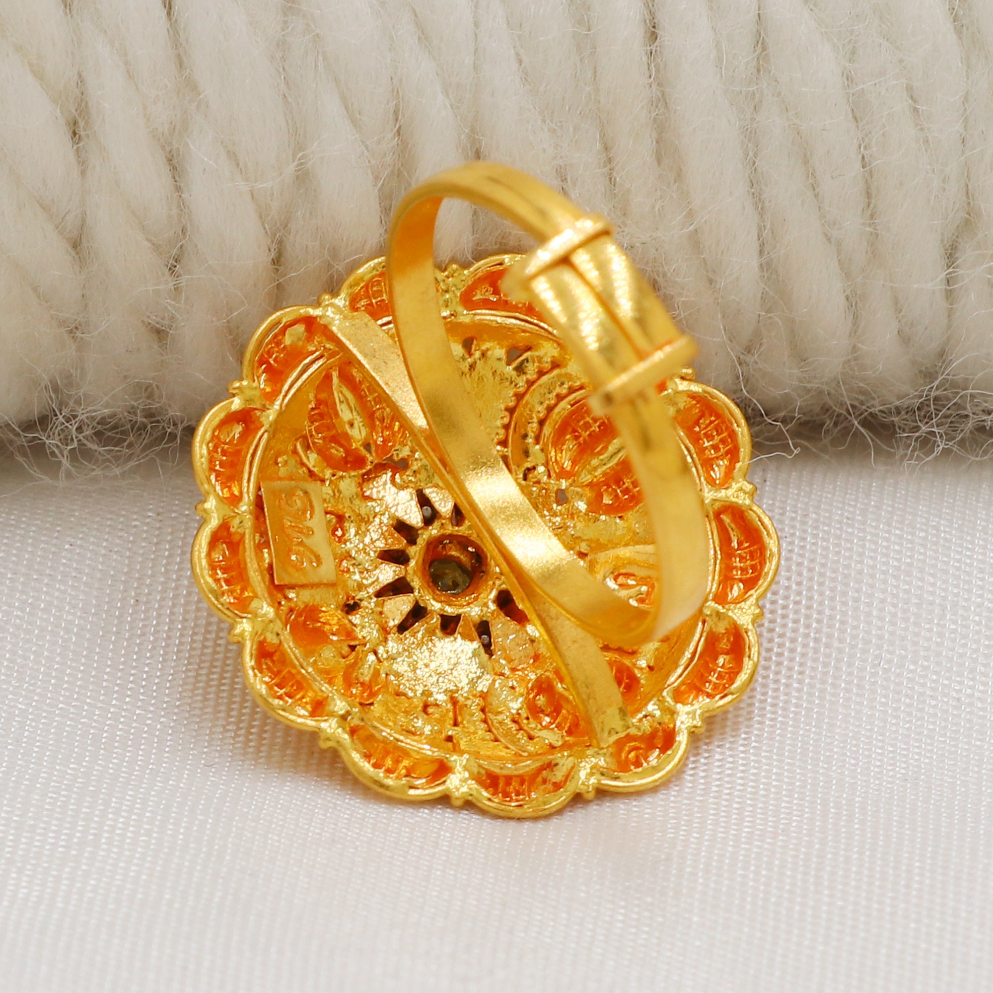 22k Hallmark Gold Handmade Indian Ring , Luxurious Jewelry, Gift, Real ...