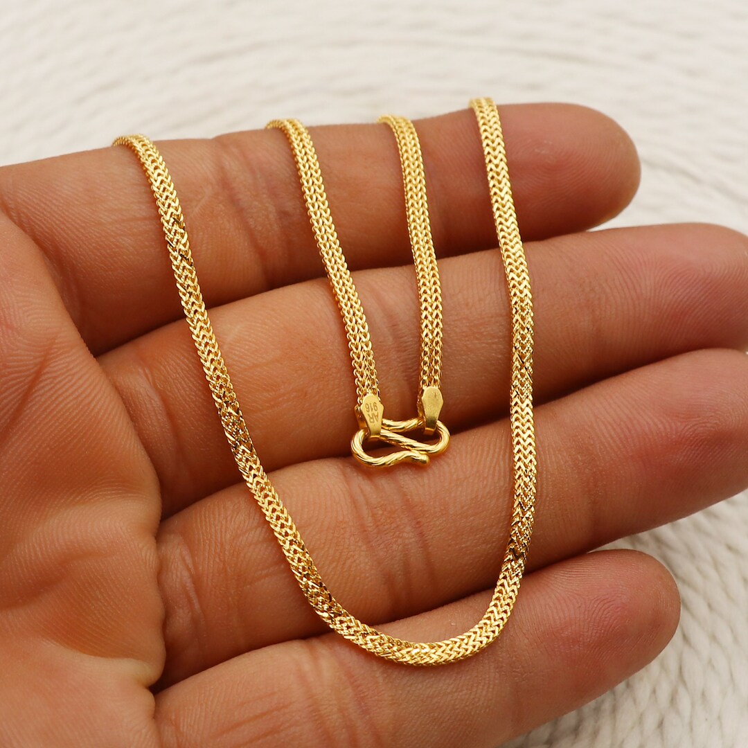Designer 22k Gold Franco Chain, Handcrafted Indian 22k Fine Gold Chain ...