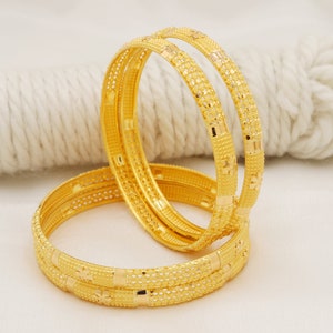 Wedding 22k Gold Bangle Bracelet, Fine Gold Handmade Women Jewelry, Indian Jewellery, Gift, Real ...