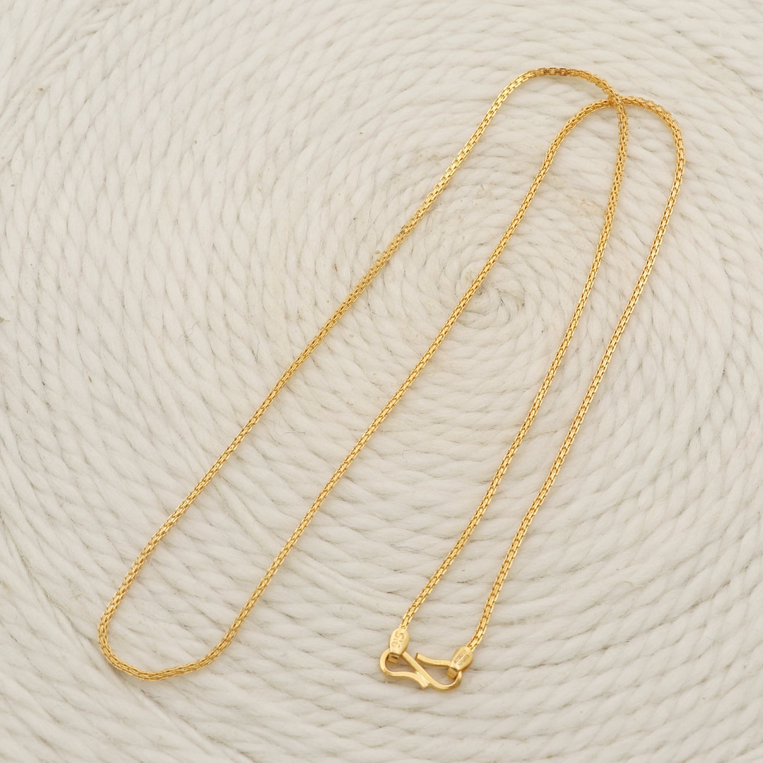 22K Solid Gold Mesh Chain, 916 Hallmarked Yellow Gold Popcorn Necklace ...