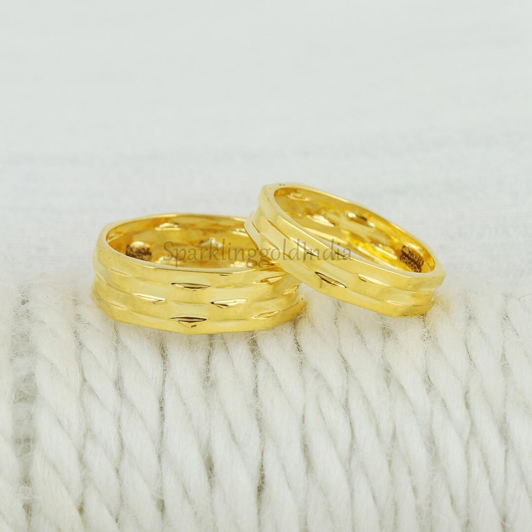 Classic 22k Yellow Gold Ring, 22kt 22ct Gold Ring Jewelry, Fine Real ...