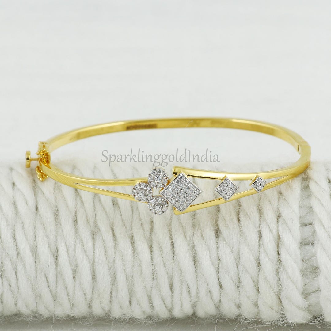 22k Gold Bangle Bracelet, Fine Gold Handmade Women Jewelry, Indian Jewellery, Gift, Real Gold ...