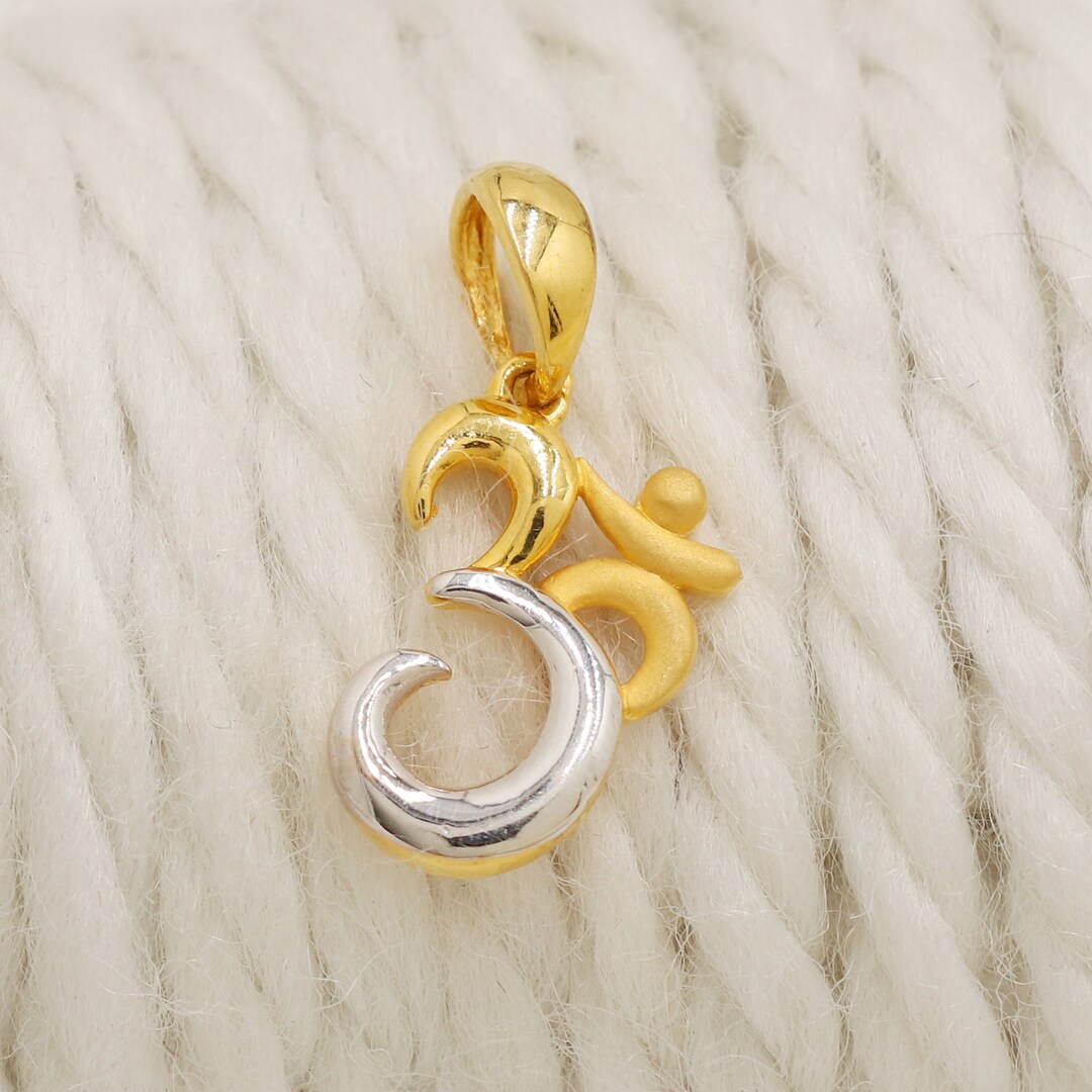 22k Yellow Gold Lord Shiva OM Pendant or Locket Handmade Jewelry for ...