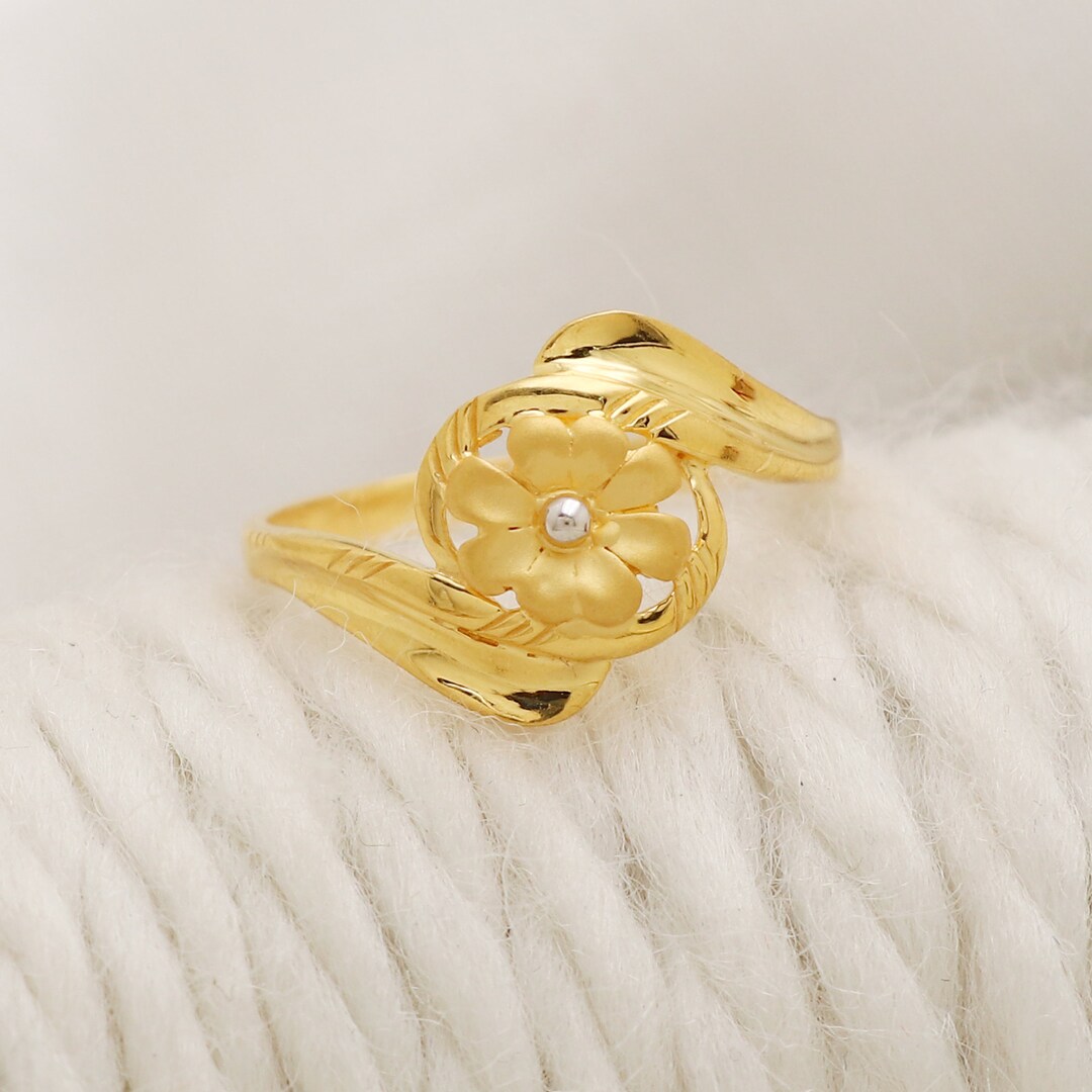 22k Genuine Gold Ring, Handmade Jewelry, Indian, Gift, Real Gold, Women ...