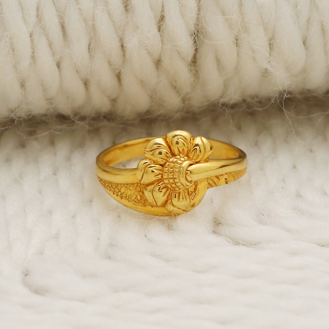 22k Gold Ring, 22kt Solid Gold Ring, Handmade Gold Jewelry, Indian ...