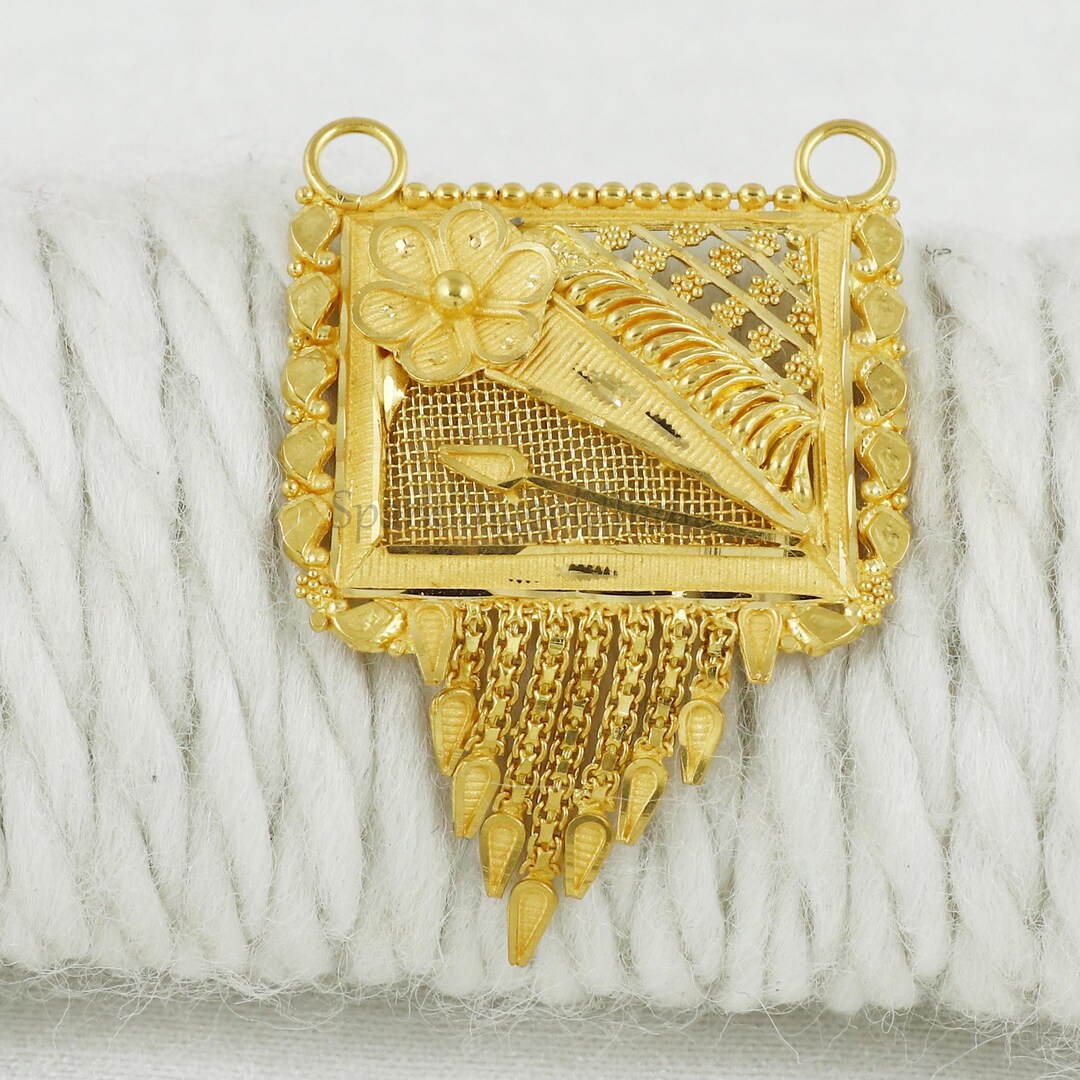 22k Gold Traditional Pendant for Chain or String, Royal Ethnic Indian ...