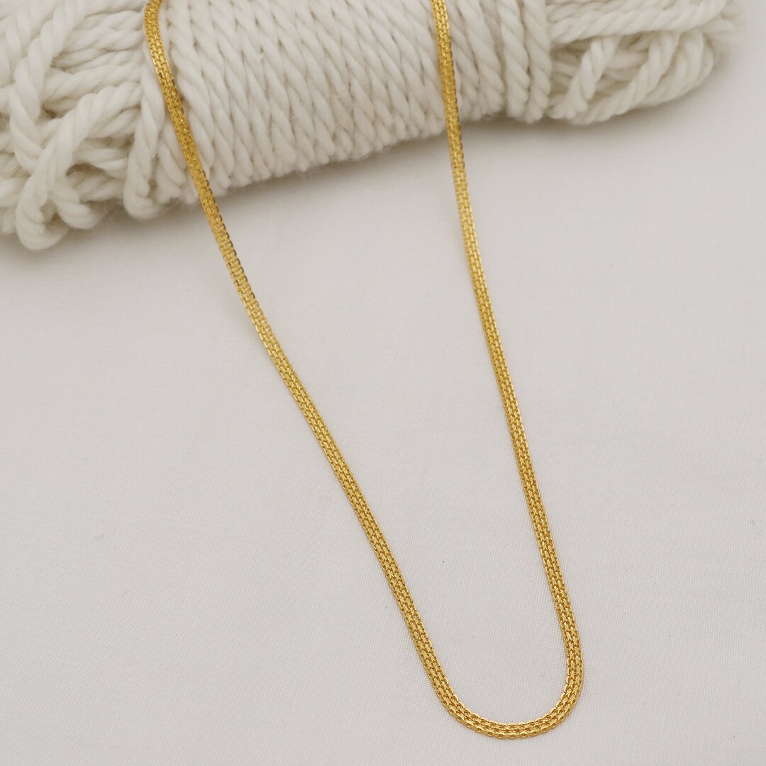22k Gold Chain Necklace Chain, Fine Gold Handmade Women Wedding Jewelry ...