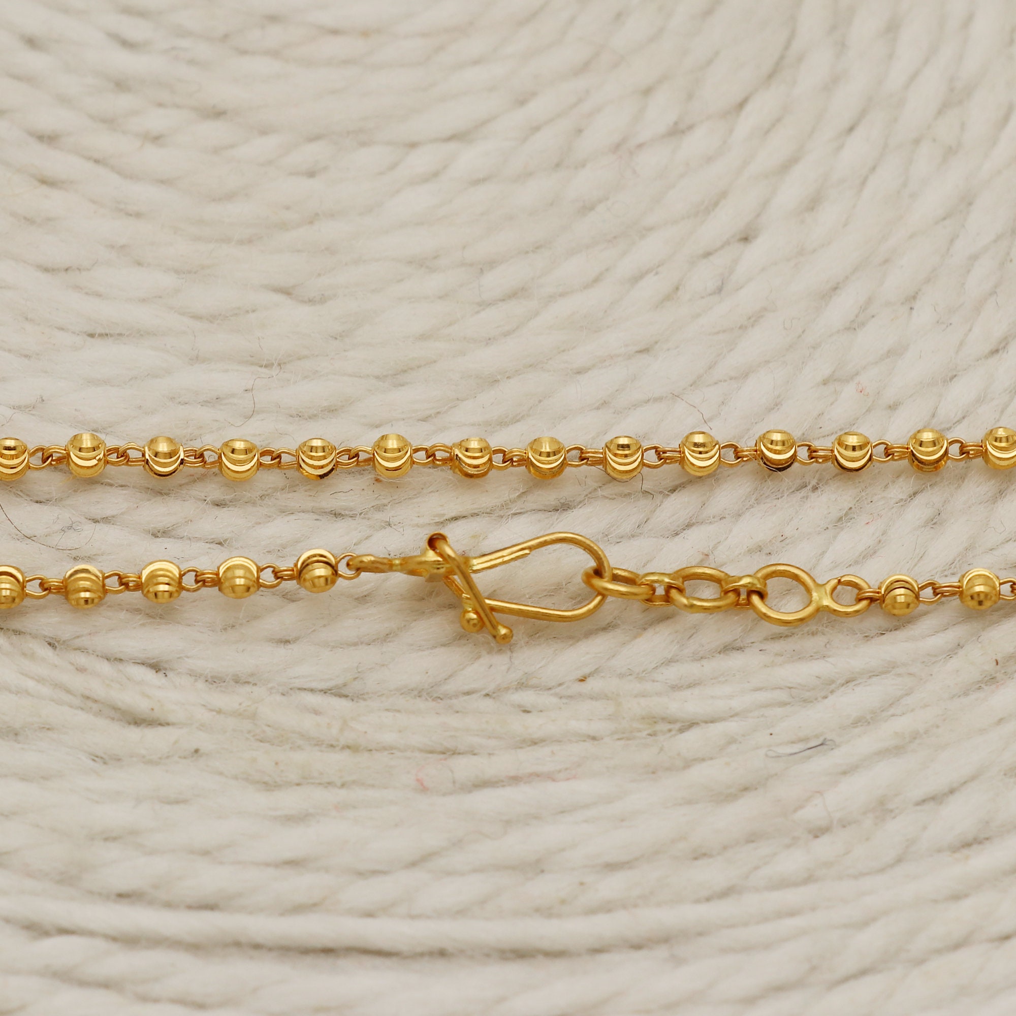 22k Gold Chain Necklace Chain, Fine Gold Handmade Women Jewelry, Indian ...