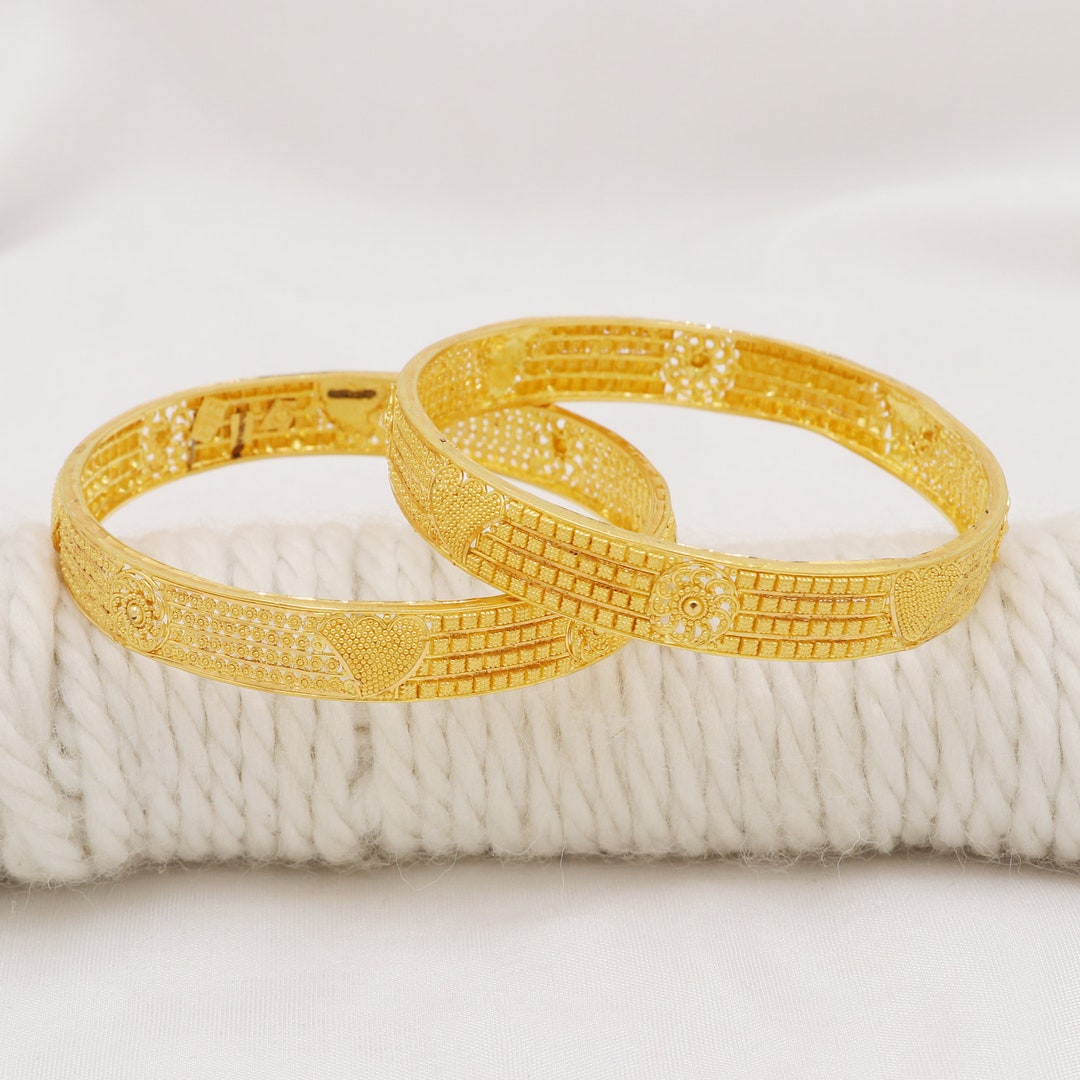 22k Gold Bangle Bracelet, Fine Gold Handmade Women Jewelry, Indian Jewellery, Gift, Real Gold ...